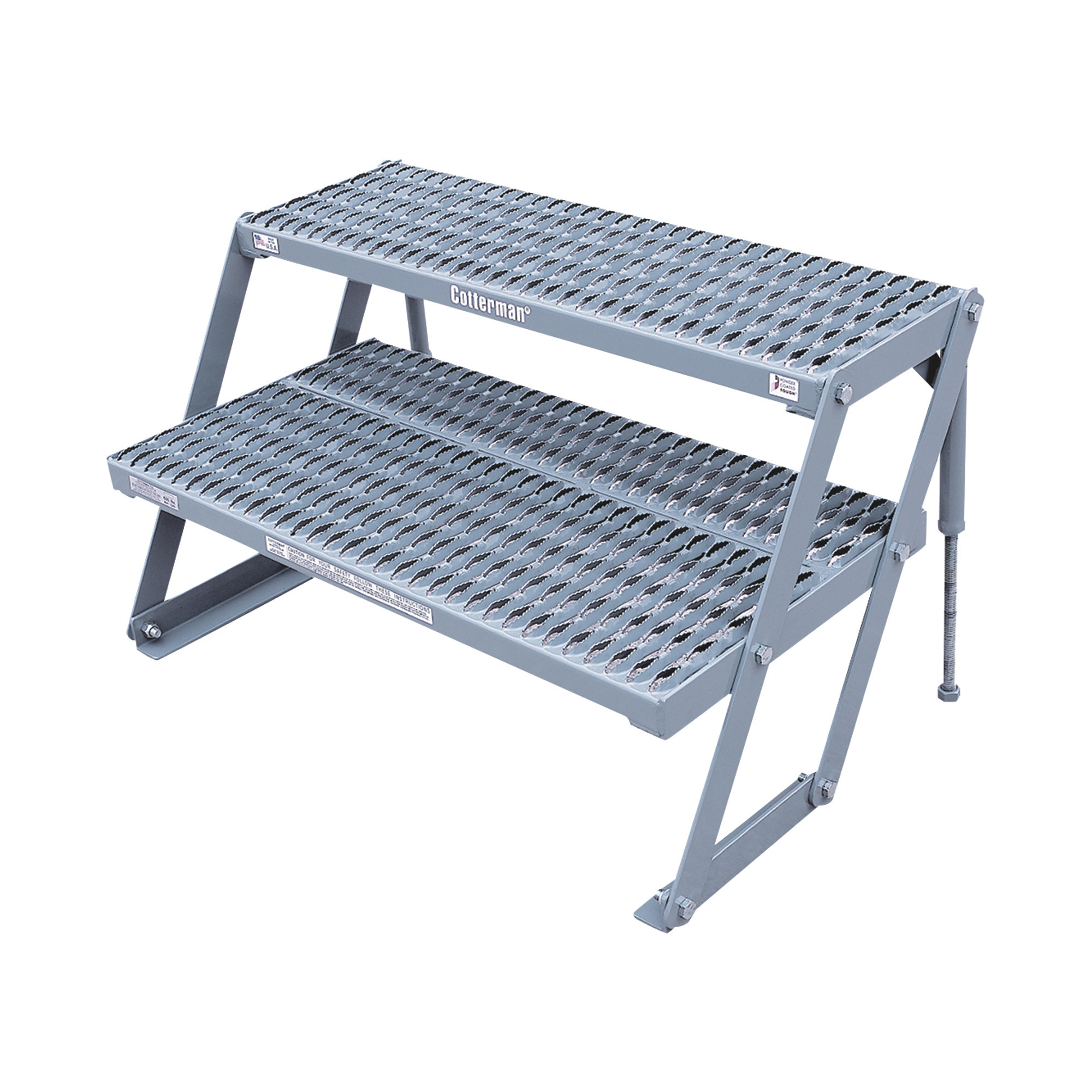 Vestil Adjustable Work-Mate Stand — Serrated Deck, 96in.W x 24in.D, 16in. Raised Height, Model ...